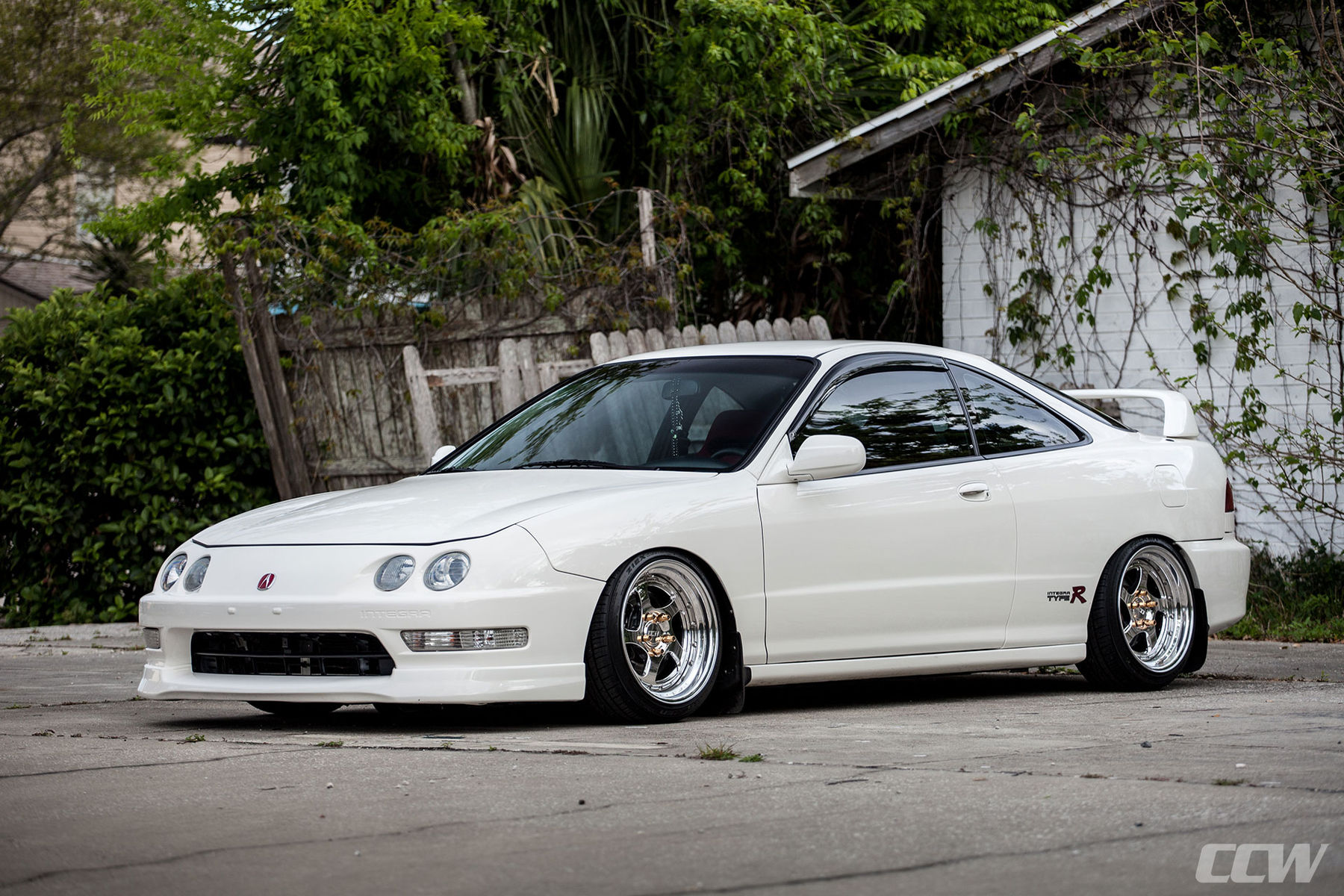 White Acura Integra Type R - CCW LM5T Polished 3 Piece Forged Wheels