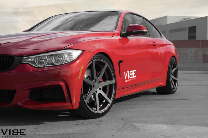 Red BMW 435i lowered on Rohana RC7 Concave wheels - Vibe Motorsports